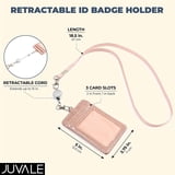 Rose Gold Glitter Retractable Badge Holder with Secure Horizontal Clip ...