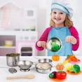 D-FantiX Kids' Kitchen Playset: Mini Stainless Steel Toys, Pots, Pans ...