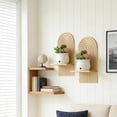 2 Pcs Boho Shelf Wall Décor, 13.78 Inches Floating Arched Wooden ...