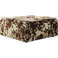 Chelsea Lane Maxfield Brown Cowhide Print Storage Cocktail Table ...