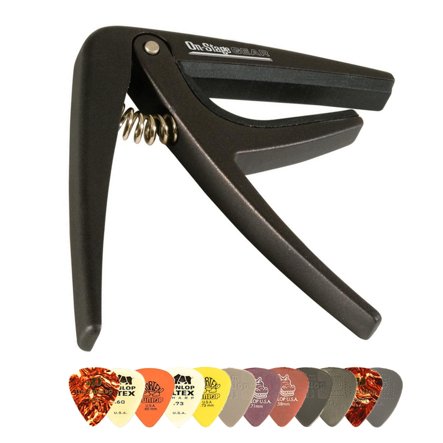 On Stage GA300 Classical Guitar Capo + Dunlop PVP101 Pick Variety Pack ...