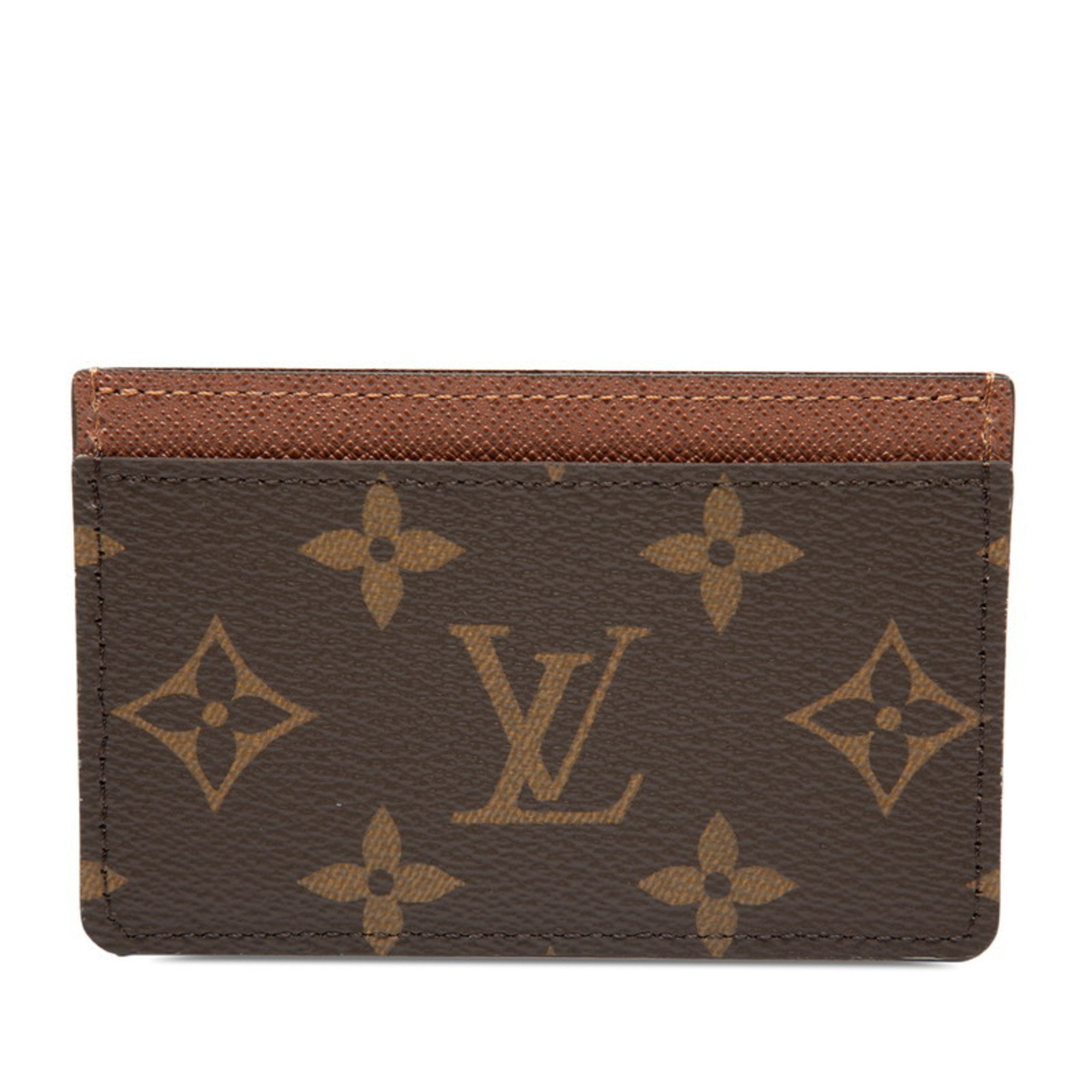 Pre-Owned Louis Vuitton Monogram Porte Carte Sample Business Card Case ...