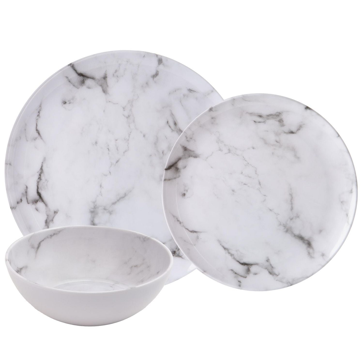Click here for Safdie & Co. Shiny Marble Melamine Dinnerware 12pc... prices