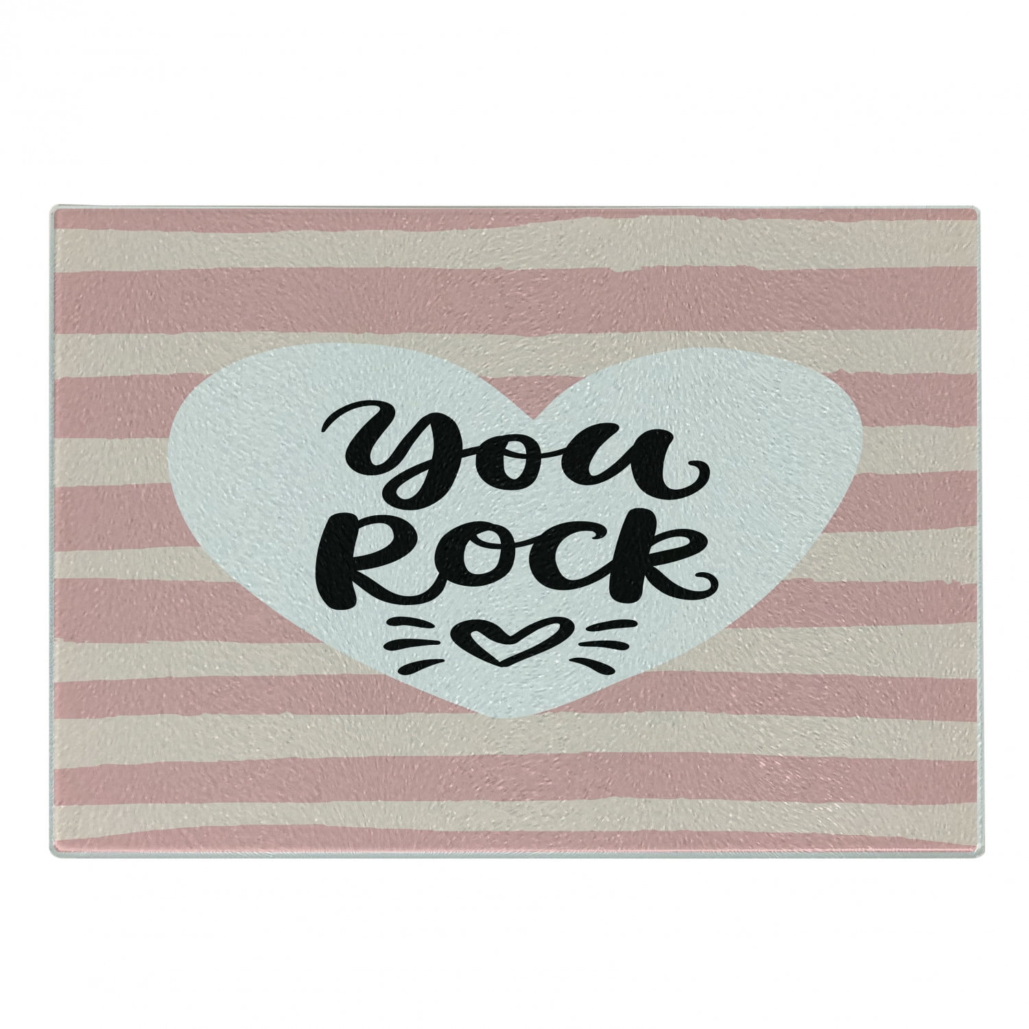 You Rock Cutting Board, Cursive Motivational Typography on Striped ...