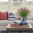 5 Pack Patriotic Artificial Flower Stems, Red White Blue Cloth Flowers ...