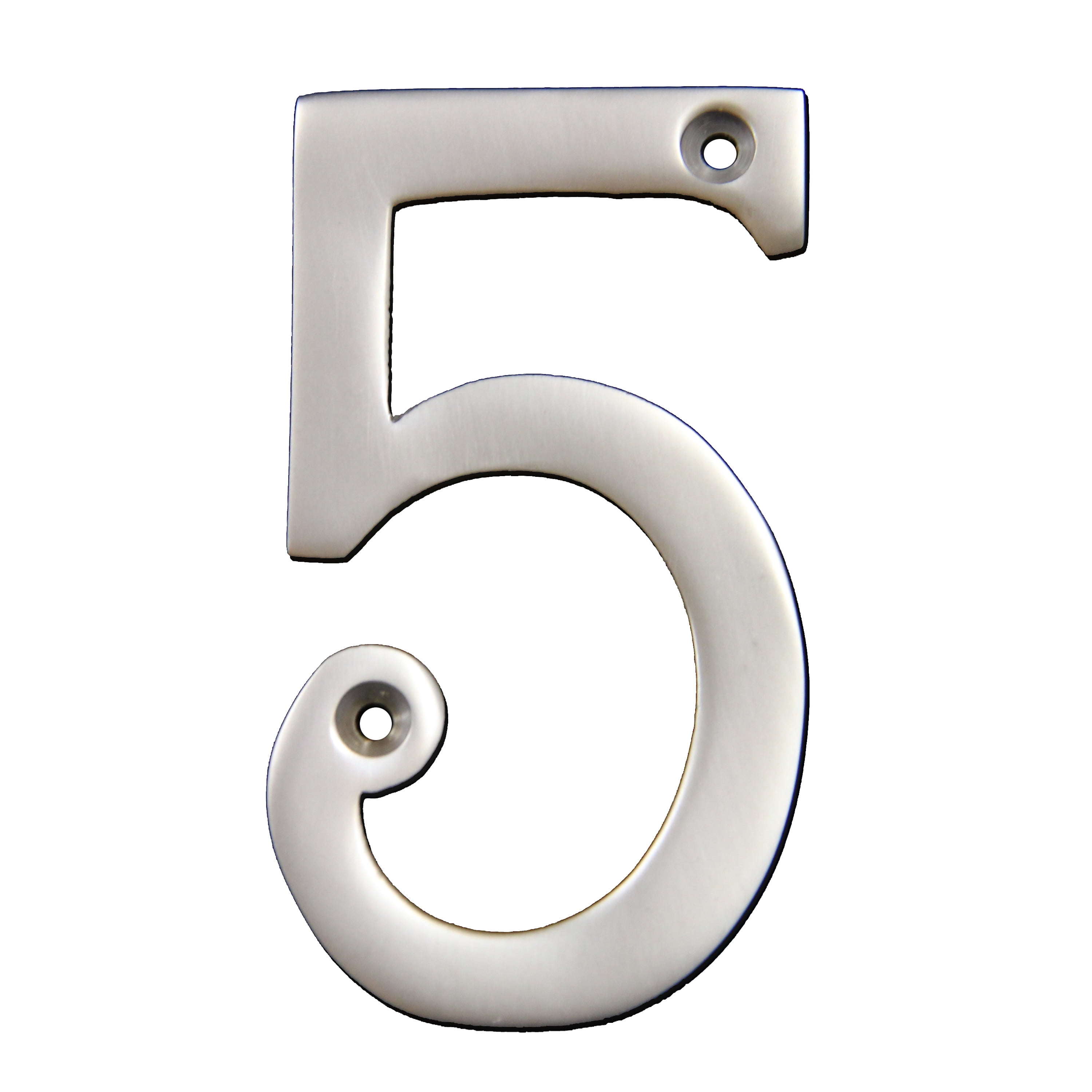 RCH Hardware NO-BR2271-100 Brass House Number, 4 Inch, Satin Chrome ...