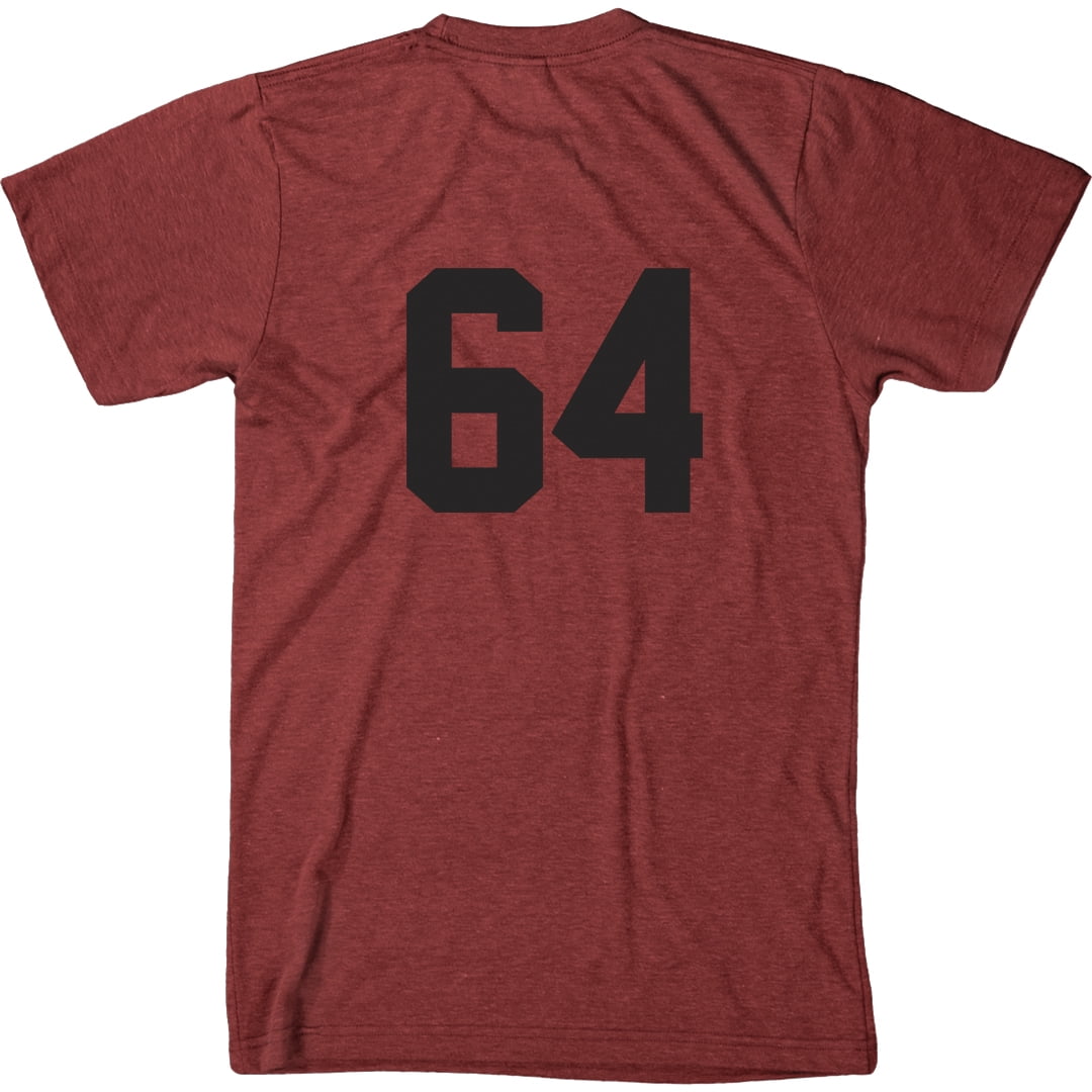 Standard Black Jersey Number 64 Men's Modern Fit T-Shirt - Walmart.com