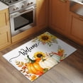 Area Rug Welcome Sign Autumn Sunflower Soft Rectangle Area Rugs ...