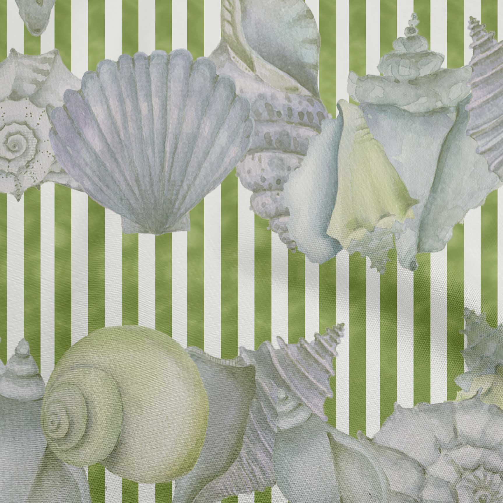 oneOone Silk Tabby Medium Gray Fabric Sea Shells Ocean Fabric For ...