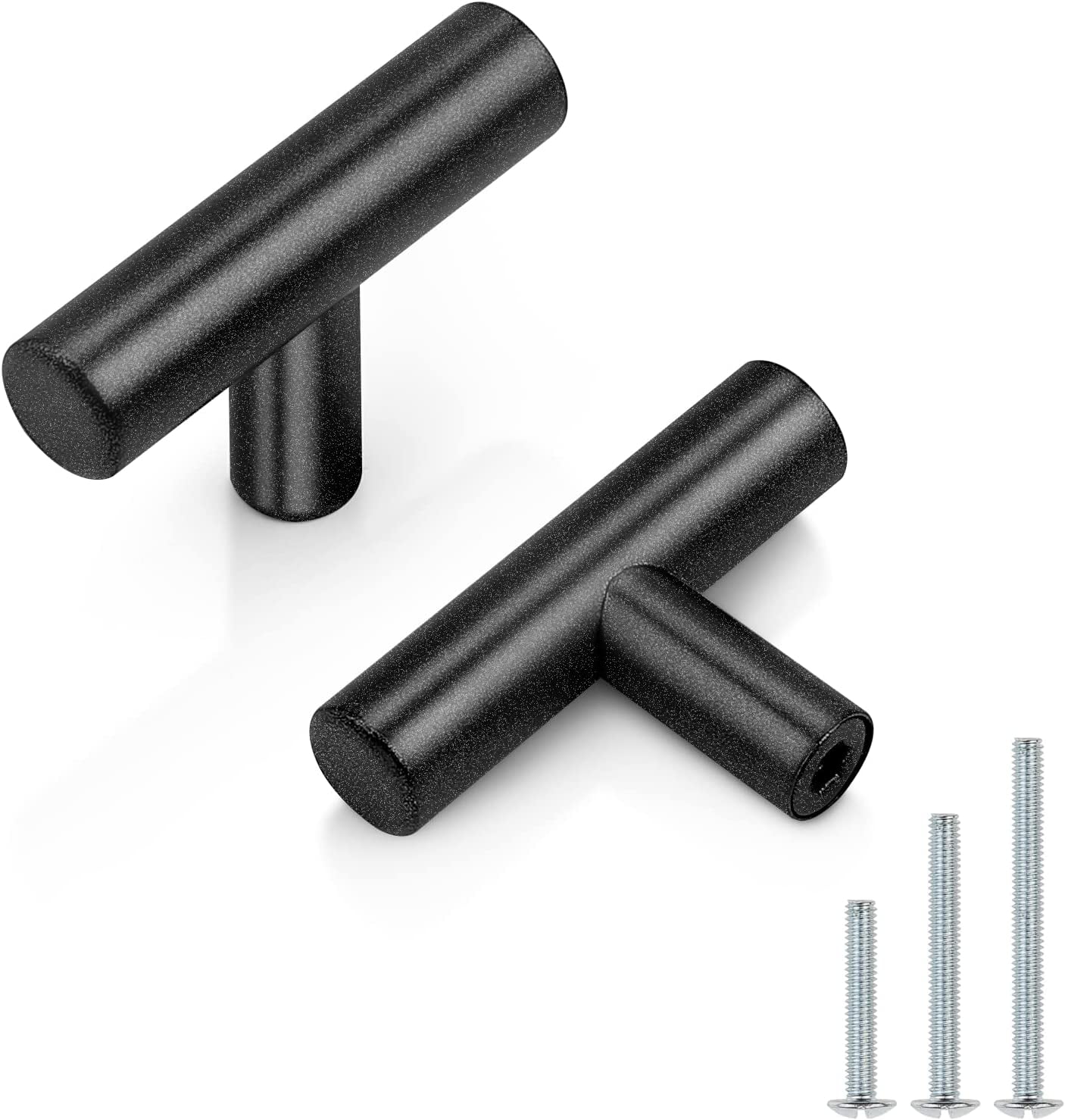 Zoizocp 5 Pack Black Cabinet Knobs, Single Hole T Bar Dresser Knobs in ...