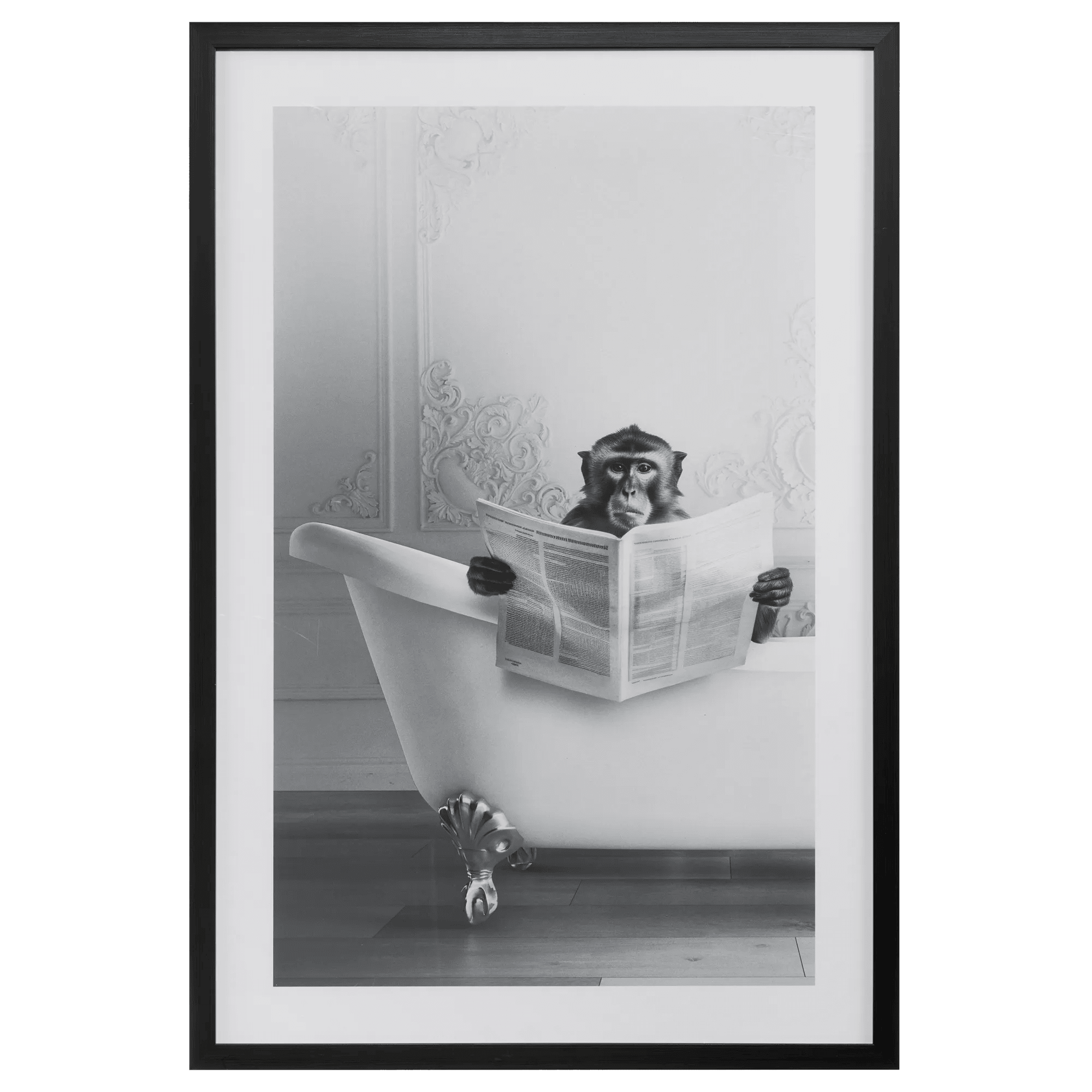 Click here for Bouclair Black And White Monkey In Bathtub Printed... prices