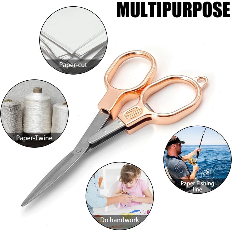 Best Rated Scissors BEADNOVA Folding Scissors With Keychain Stainless ...