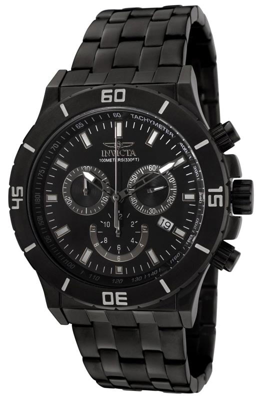 Invicta Men's 0393 Black Ion Plated Chronograph 100M WR Watch - Walmart.com