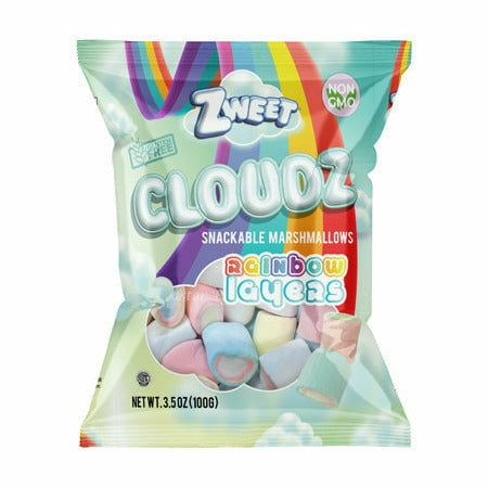 Cloudz Snackable Marshmallows Rainbow Layers | 3.5 oz | Zweet - Walmart.com