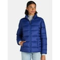 Time & Tru Women's Puffer Jacket XS-3X, Lightweight, Wind-Resistant ...