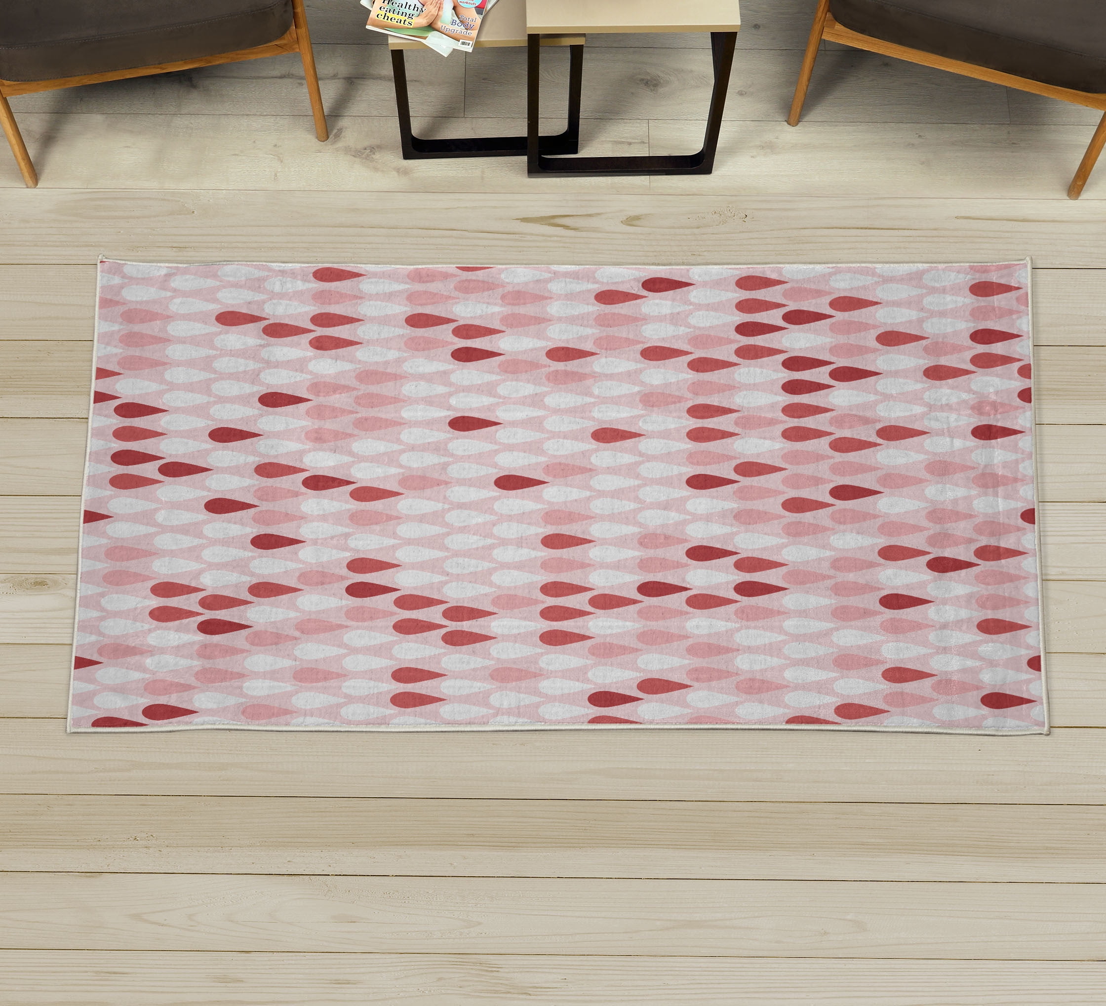 Nature Decorative Rug, Repeated Minimalist Rain Drops Splashes Tears of ...