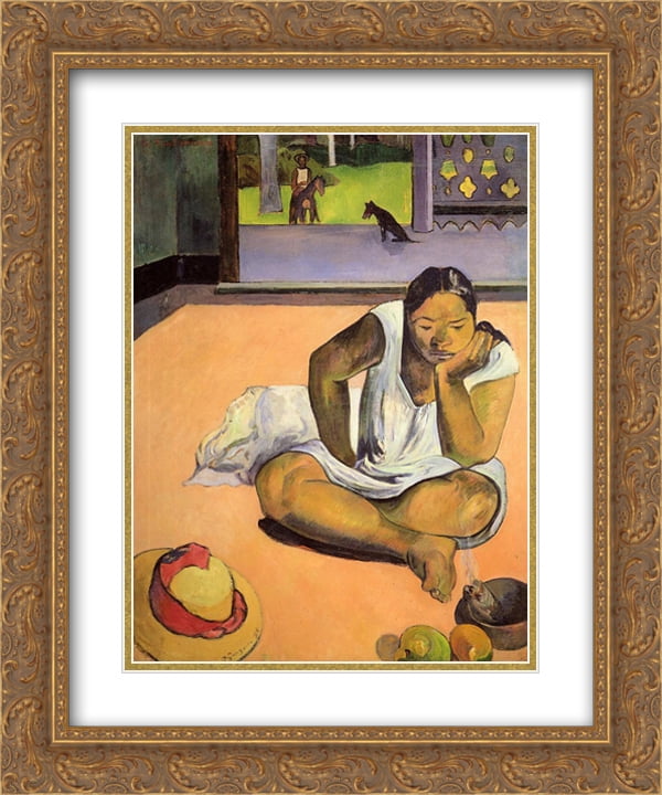 Paul Gauguin 2x Matted 20x24 Gold Ornate Framed Art Print 'Brooding ...