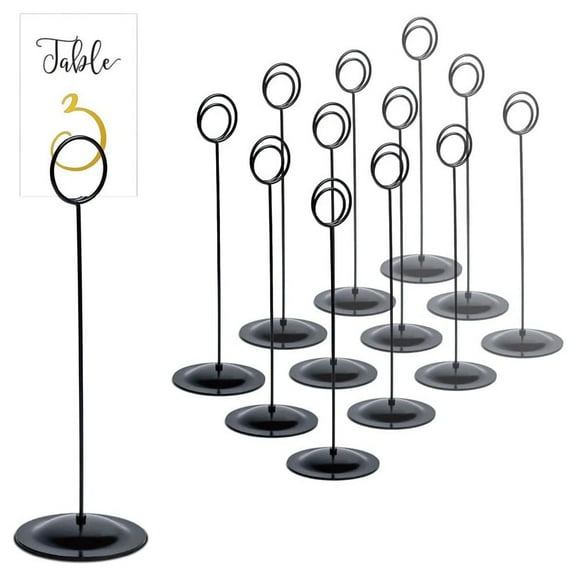12 Pcs Table Number Holders 12 Inch Place Card Holder Stands Brass Gold ...