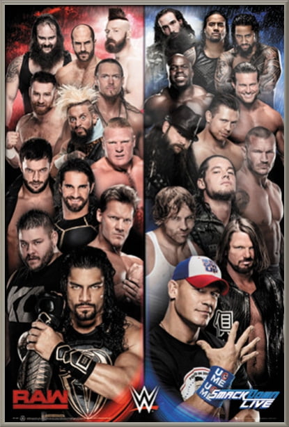 WWE - Framed Wrestling Poster / Print (WWE Raw Vs. Smackdown) (Size: 24 ...