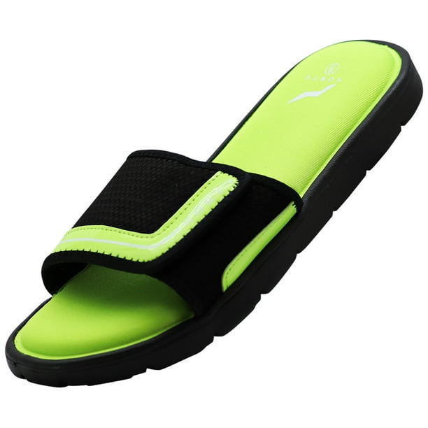 NORTY Mens Memory Foam Slides Adult Male Slide Sandals Lime Green ...