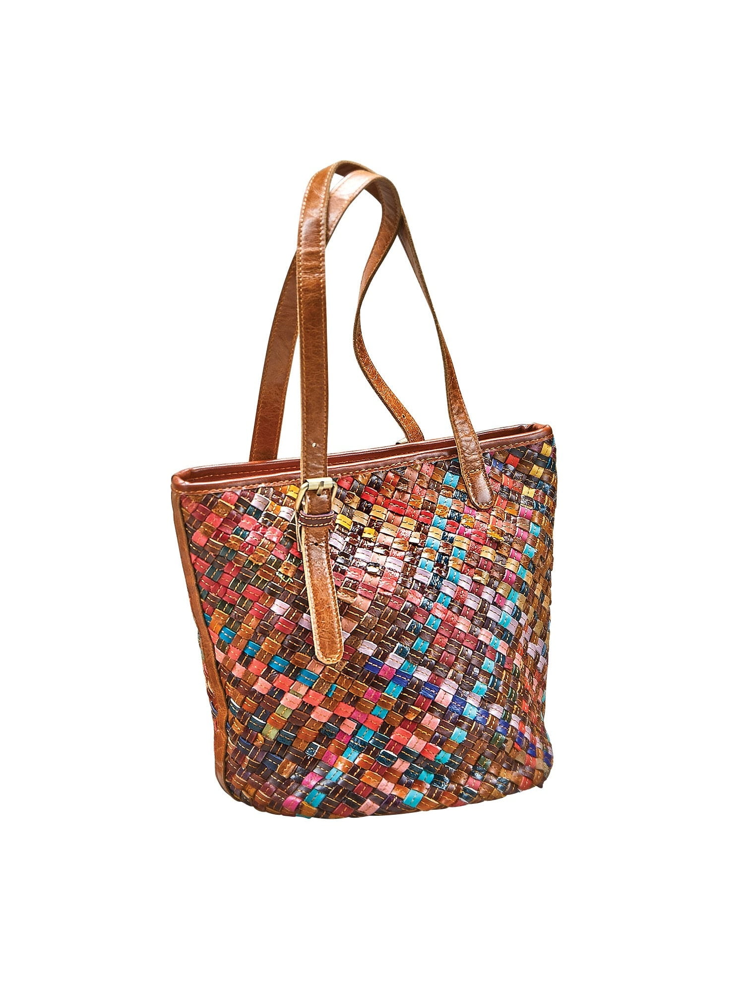 AMERICAN PROCUREMENT Womens Leather Purse Woven Leather Shoulder Bag ...