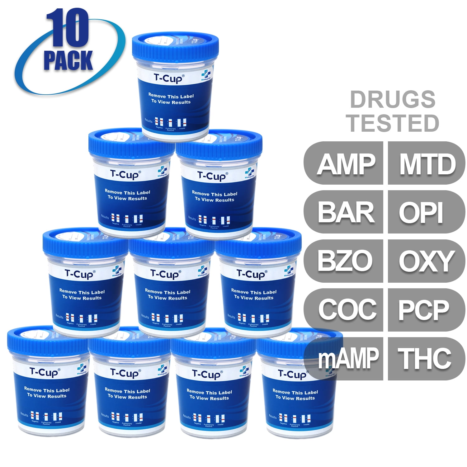 Mintegrity [10pk] - 10-Panel T-Cup Instant Urine Drug Test - (AMP/BAR ...