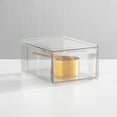 mDesign Stacking Plastic Storage Kitchen Bin with Pull-Out Drawer, 4 ...