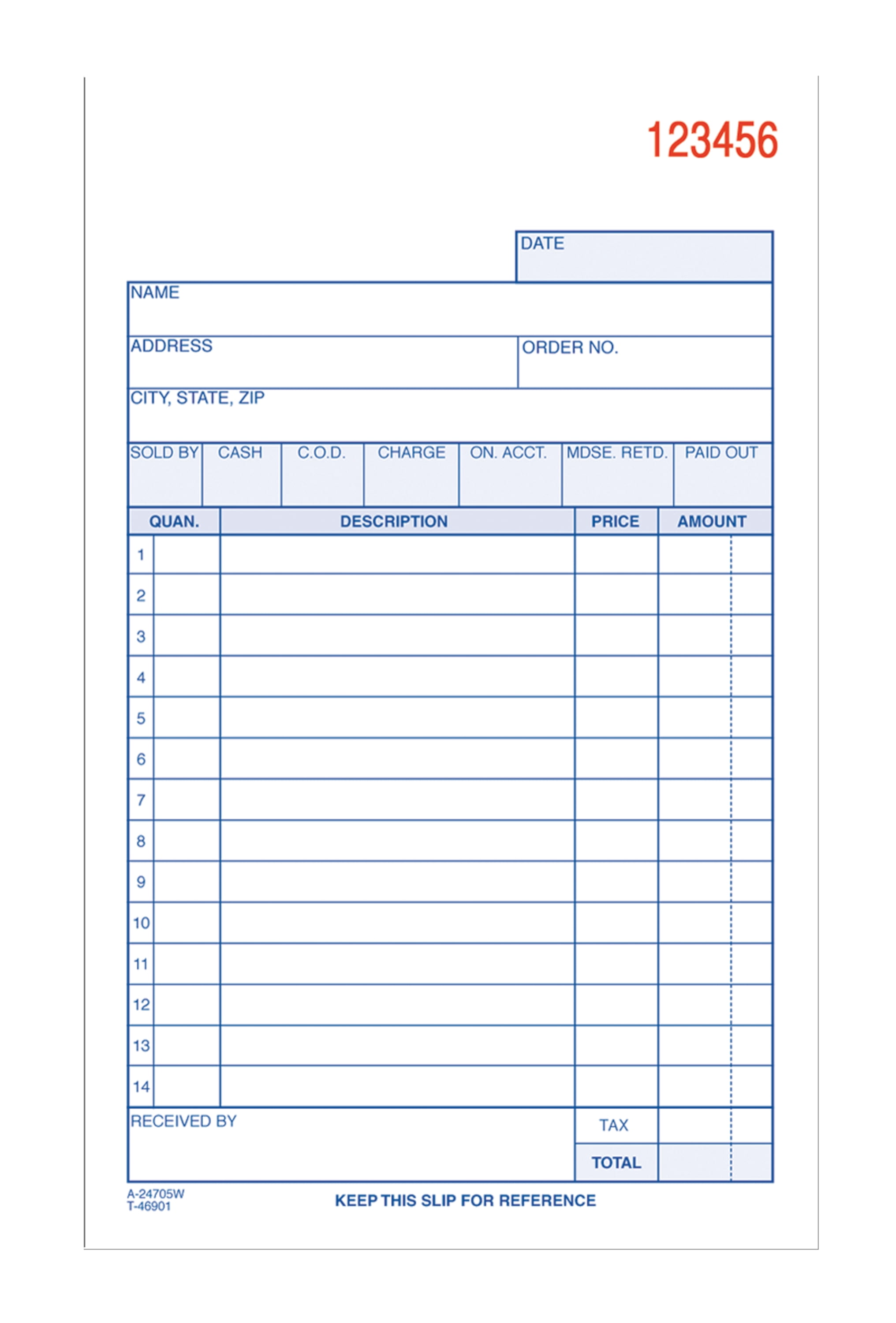 Adams® All Purpose Sales Record Book, 2-Part, with Carbon, 50 Sets per ...
