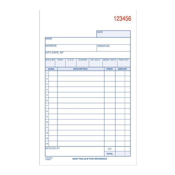Adams® All Purpose Sales Record Book, 2-Part, with Carbon, 50 Sets per ...