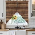 Farm Brown Wood Grain Swag Curtain Valance for Window 2 Panels Country ...
