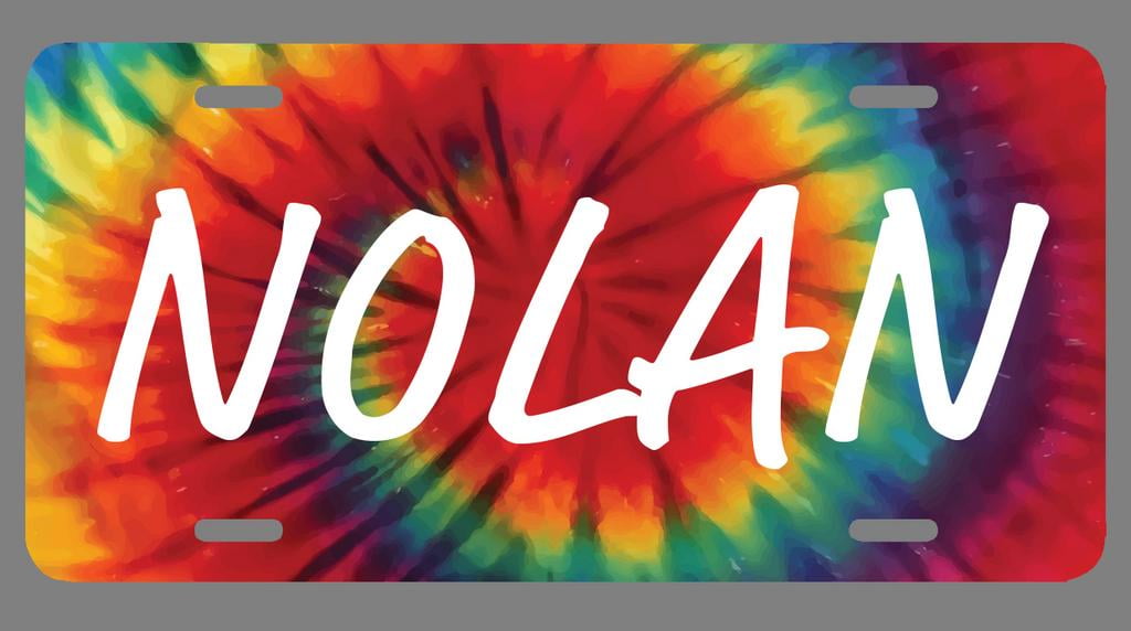 Nolan Name Tie Dye Style License Plate Tag Vanity Novelty Metal | UV ...