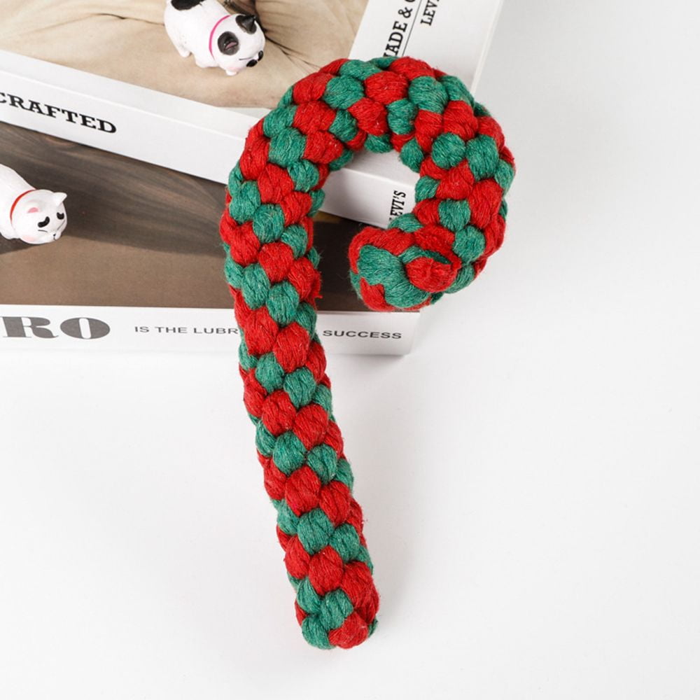 Puppy Training Sound Rope Soft Cute Chew Toy Candy Cane Christmas Dog ...