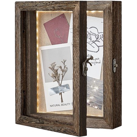 Shadow Box Frame Lighted Display Case Rustic Wood Wall | Walmart Canada