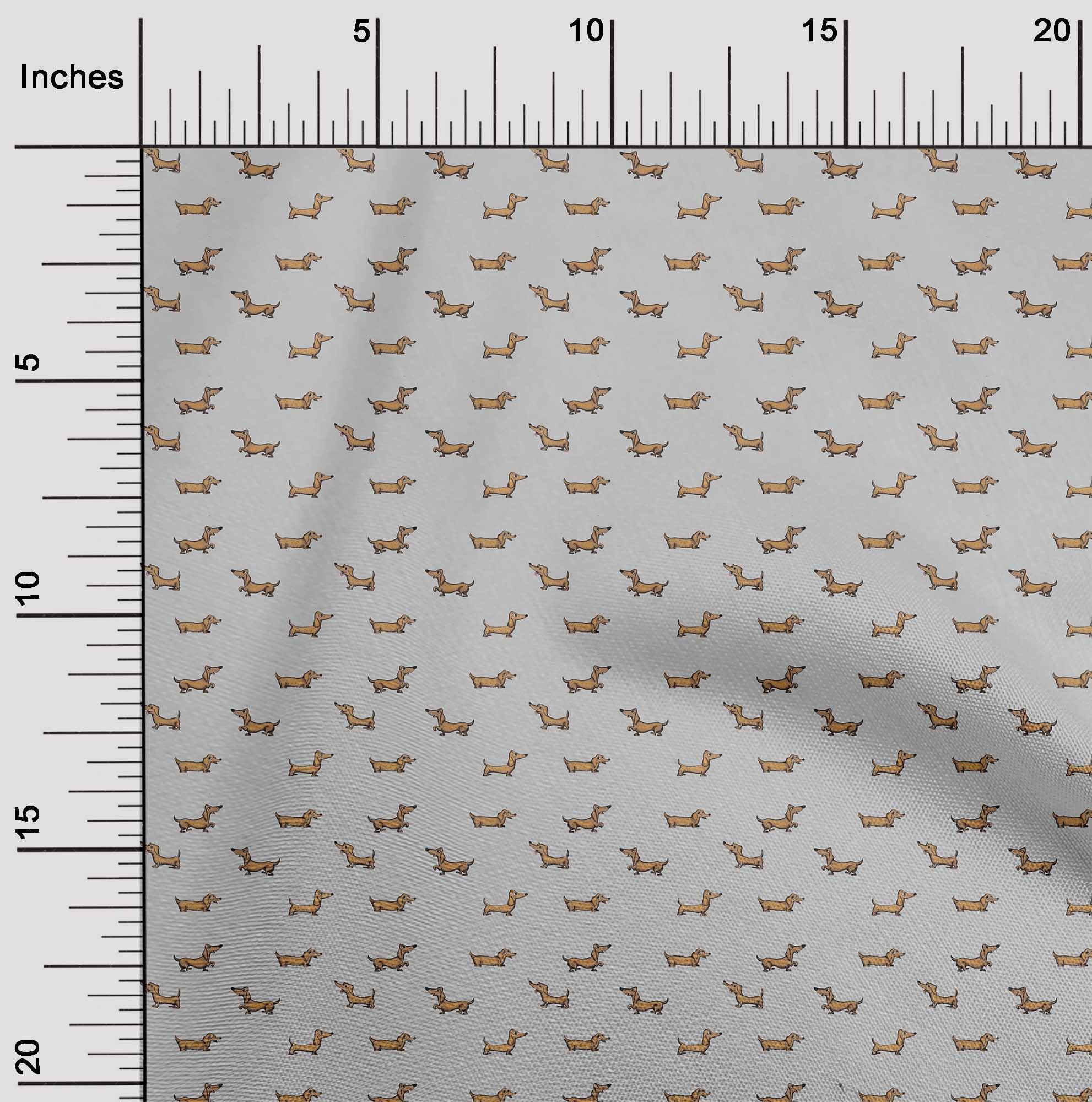 oneOone Viscose Chiffon Fabric Dachshund Dog Print Fabric by The Yard ...