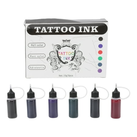 Temporary Tattoo Ink Kit 6 Colors Long Lasting Semi Permanent Tattoo ...