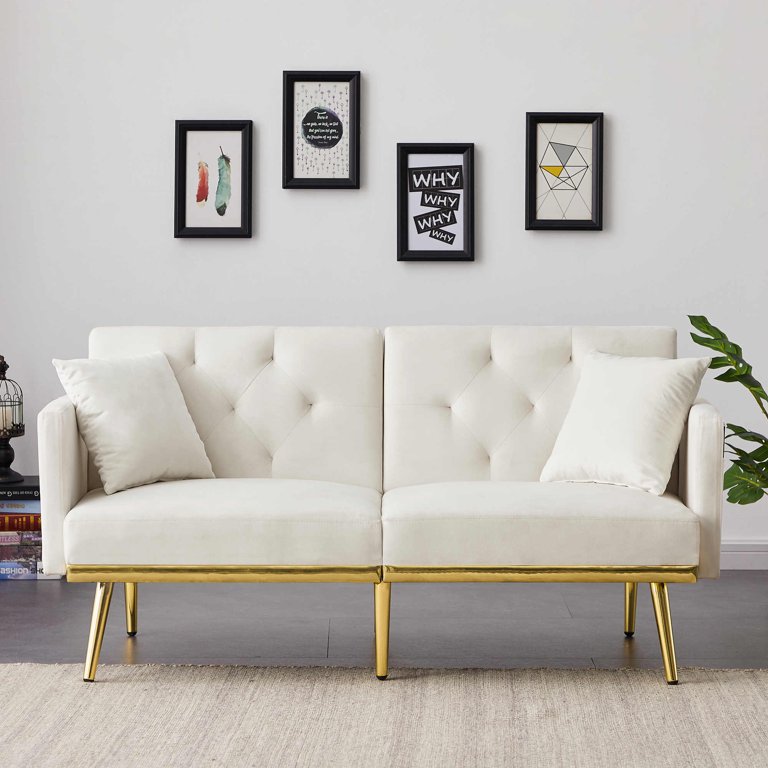 White Loveseat Sleeper Sofa | Baci Living Room