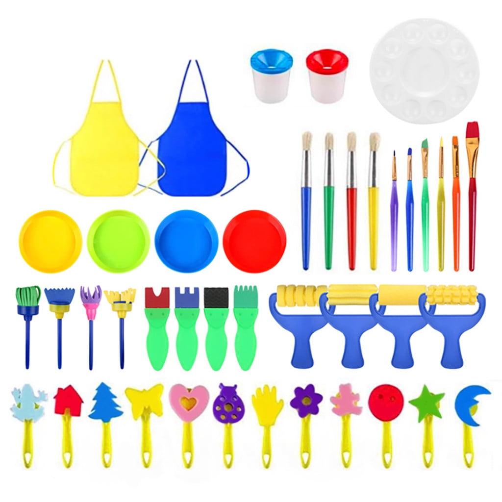 Kids Paint Set Washable Finger Paint With 43Pcs Assorted Paint Brushes kids-paint-set-washable-finger-paint-with-43pcs-assorted-paint-brushes