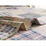 Free Shipping! Jessy Home Beige Plaid Quilt Full Queen Microfiber ...