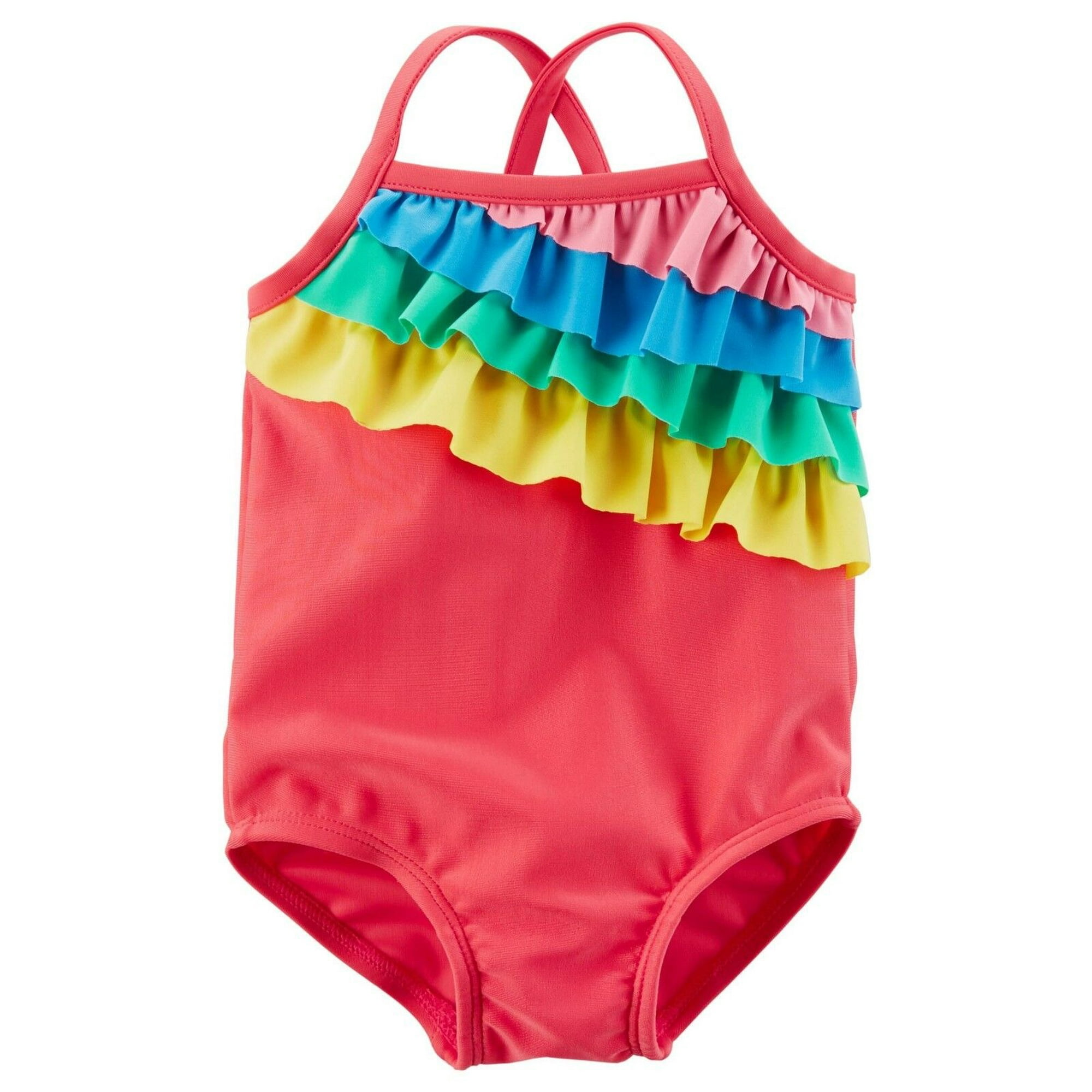 Click here for Carters Swimsuit For Baby Girls Rainbow Ruffle 1-P... prices