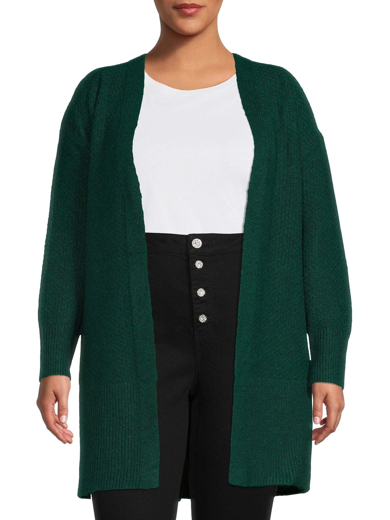 Terra & Sky Women's Plus Size Duster Cardigan Sweater, Midweight ...