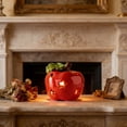 Ceramic Red Apple Table Lamp Night Light, Button Battery Powered LED ...