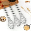ReaNea Gold Whisk Set of 3 Stainless Steel 8" 10" 12" Beater Wire ...