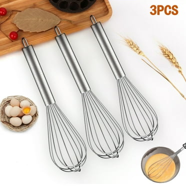 8 inches 3 Pack Wire Whisks for Household Purposes Pack of Stainless ...