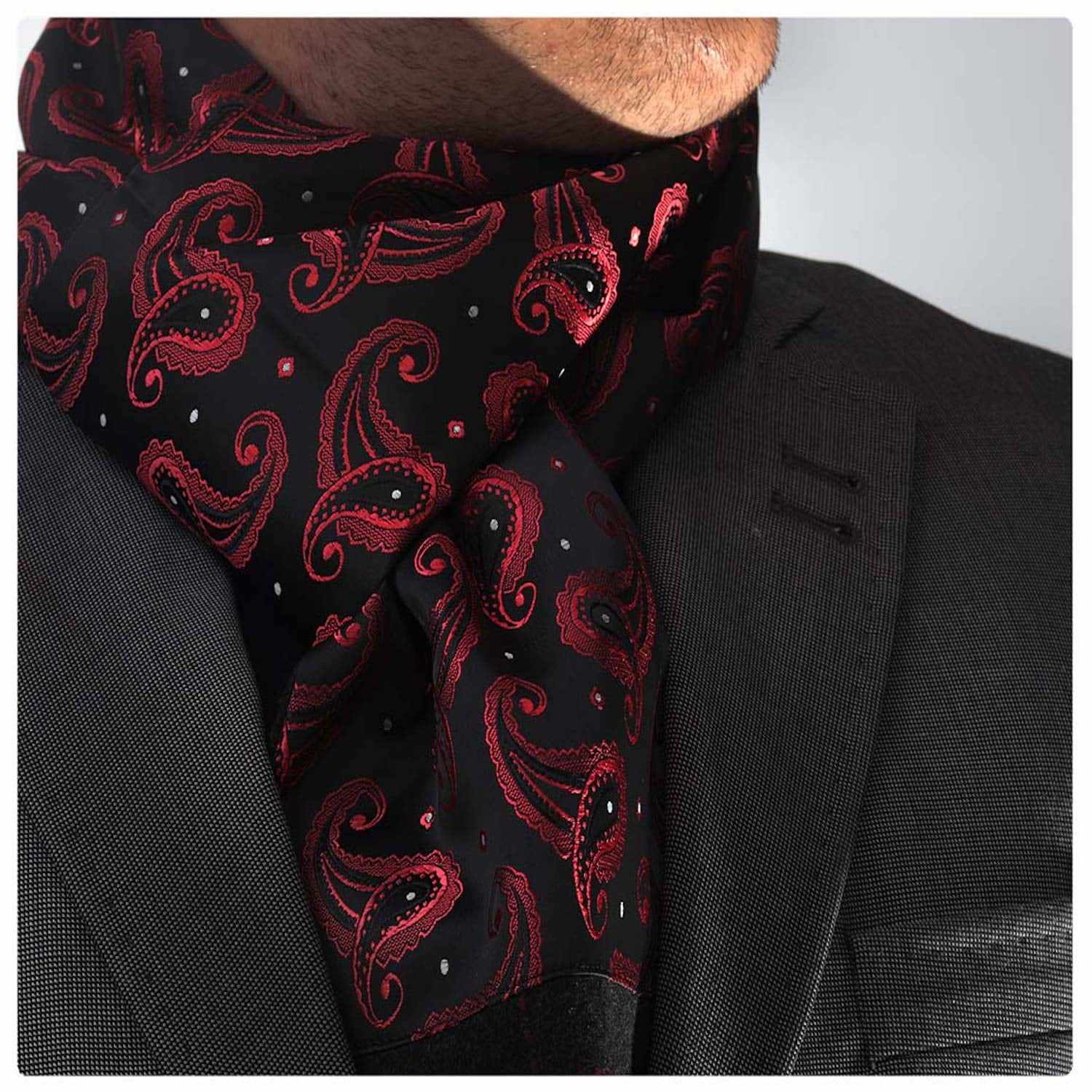 Red Black Mens Silk Scarf - Designer neck scarf for winters | Walmart ...