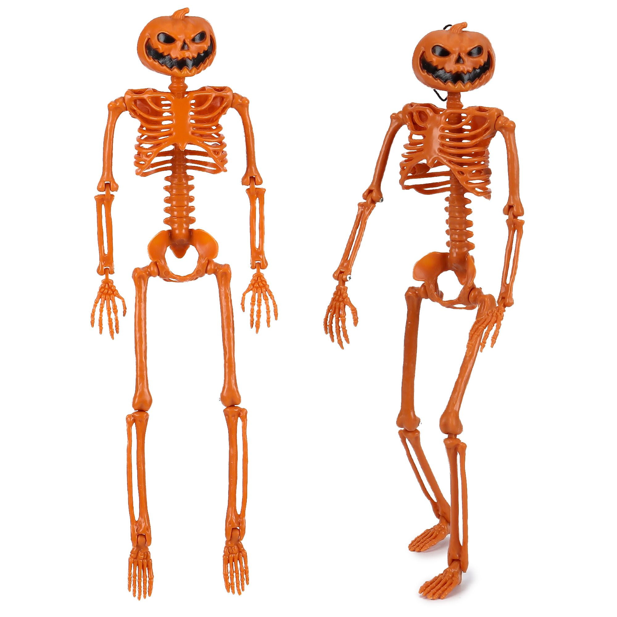 Spencer 15" Halloween Posable Skeleton Pumpkin Head Decoration Scary ...