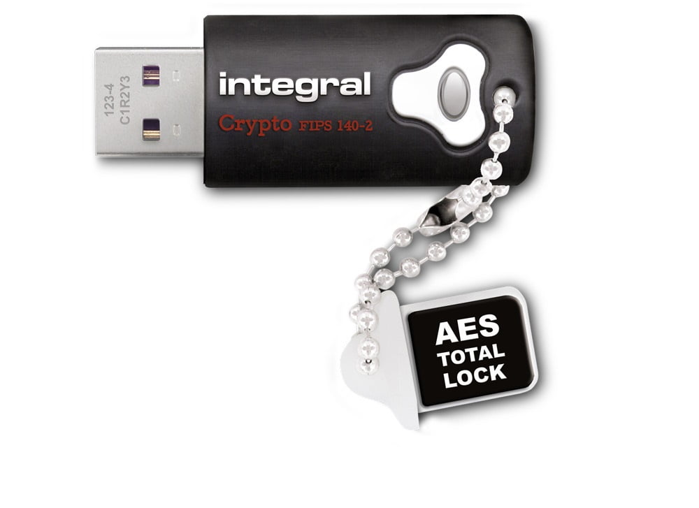32GB Integral Crypto Drive FIPS 140-2 Encrypted USB3.0 Flash Drive (256 ...