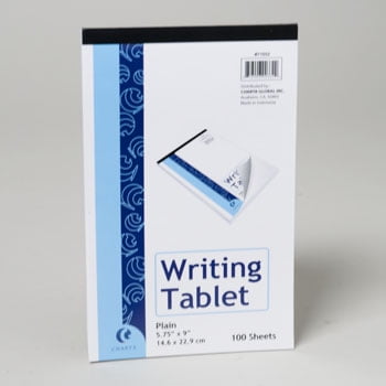 PAPER WRITING PAD 5.75 X 9 100 SHEETS WHITE PLAIN, Case Pack of 48 ...