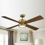 24 Inch Ceiling Fan with Light, Remote, Bronze Farmhouse Rattan ...