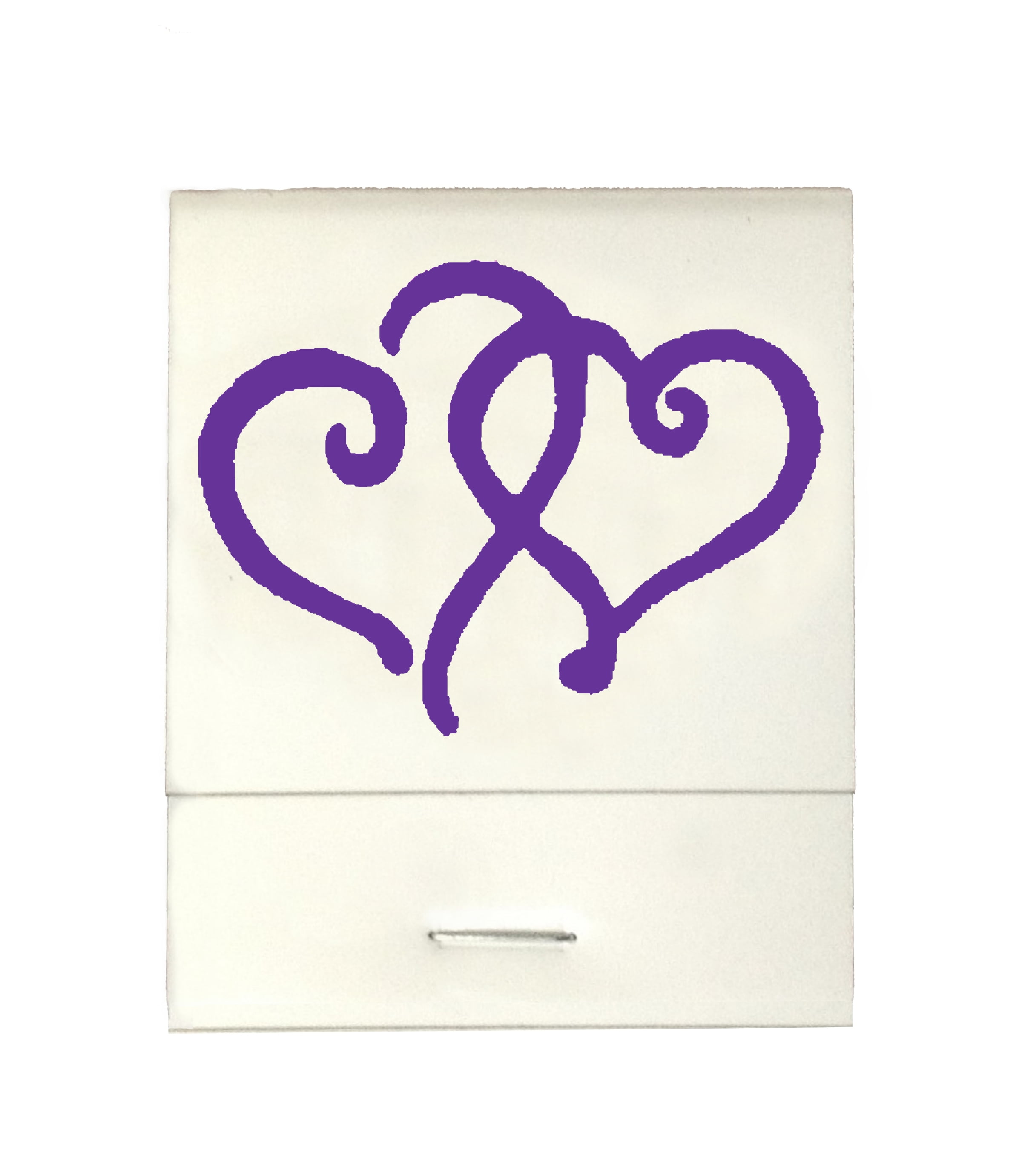 50 White 20 Strike Matches with Printed Hearts in Purple Matchbooks for ...