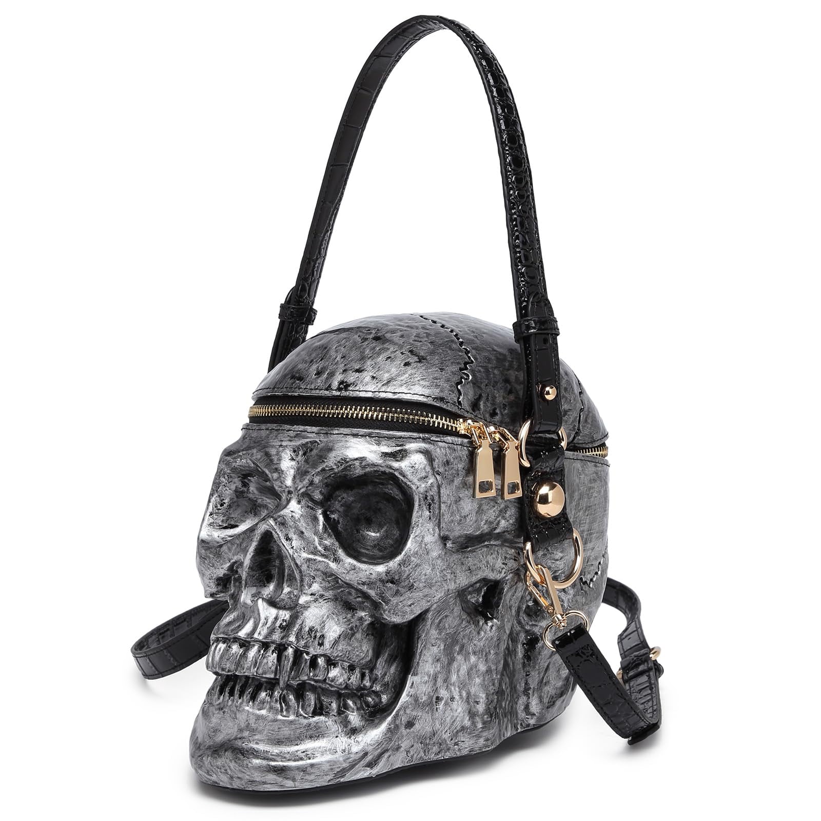 Click here for Unbranded Silver Skull Crossbody Bag  Unique Weird... prices